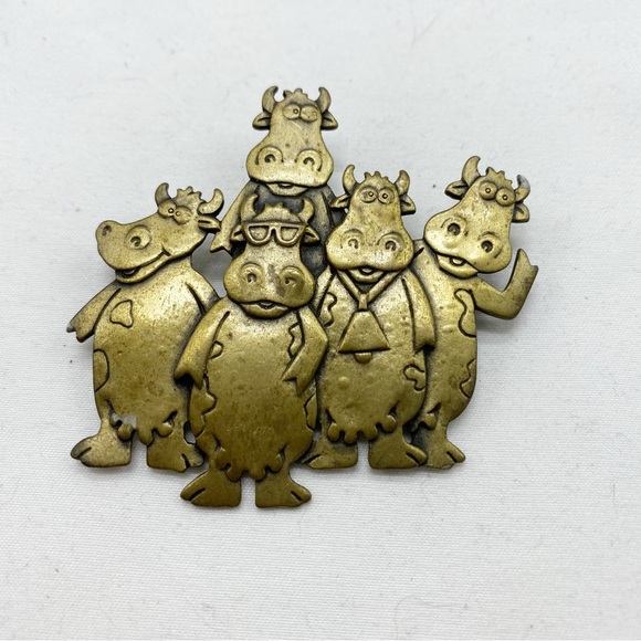 Vintage | Jewelry | Vintage 988 Jonnette Jewelry Jj Cow Herd Antique ...